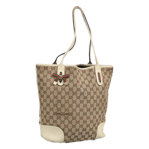 Gucci | Bags | Gucci Gg Canvas Web Sherry Line Tote Bag Beige Gold Red 81779 Auth 9894 | Poshmark